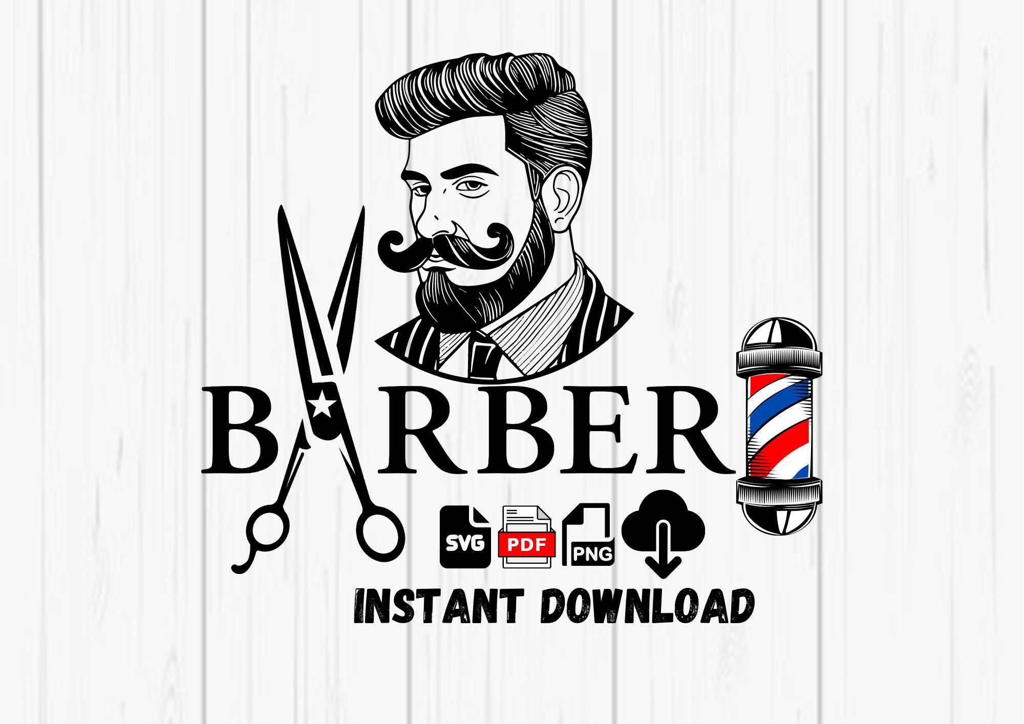 Barber Shop Svg Logo Barber Shop Svg Png Pdf - Etsy