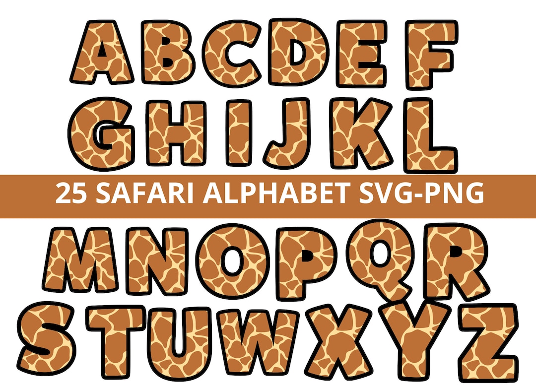 Safari Alphabet PNG Cute African Jungle Animal Cut File Cricut - Etsy