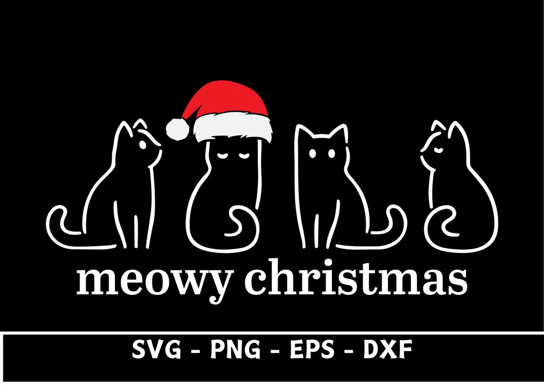Meowy Christmas, Christmas Cat Svg, Meowy Christmas Svg, Cat Ornament ...
