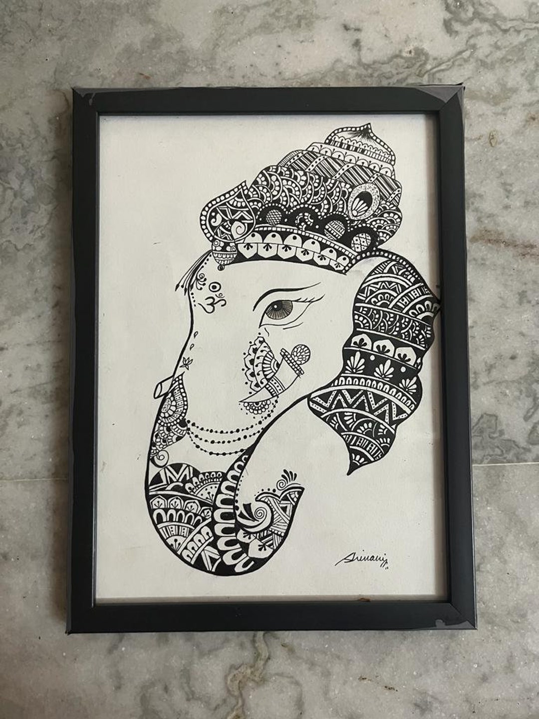 Ganesh Ji Mandala Art Painting, Housewarming Gift, Homedecor Painting ...