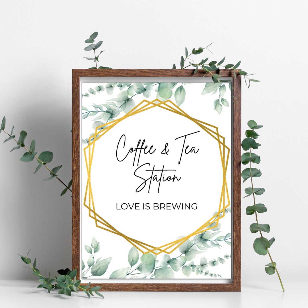 Coffee & Tea Station Wedding Sign | Hot Drink Table Station Decor ...