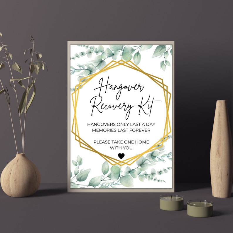 Hangover Recovery Kit Wedding Sign After Party SOS Station Decor ...