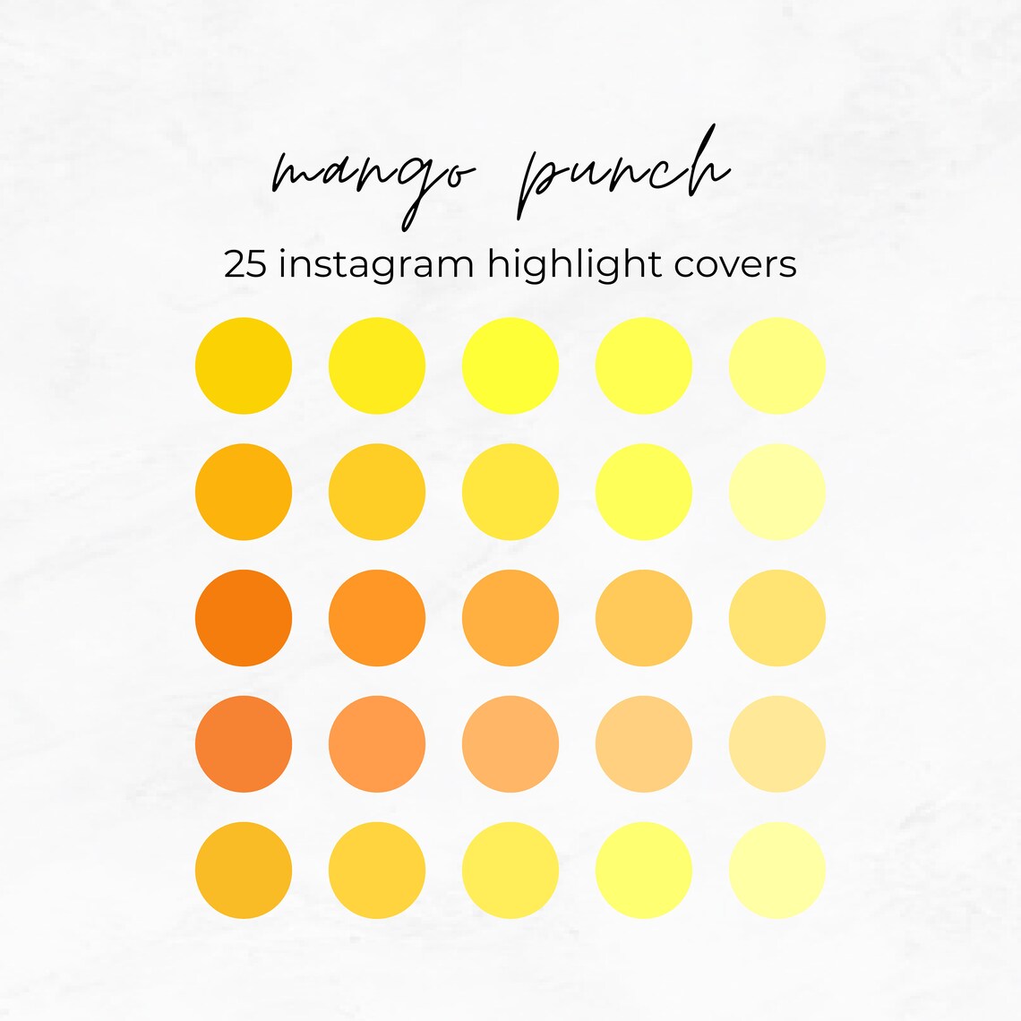 Mango Punch Instagram Highlight Covers 25 Yellow Orange Tones for Insta ...
