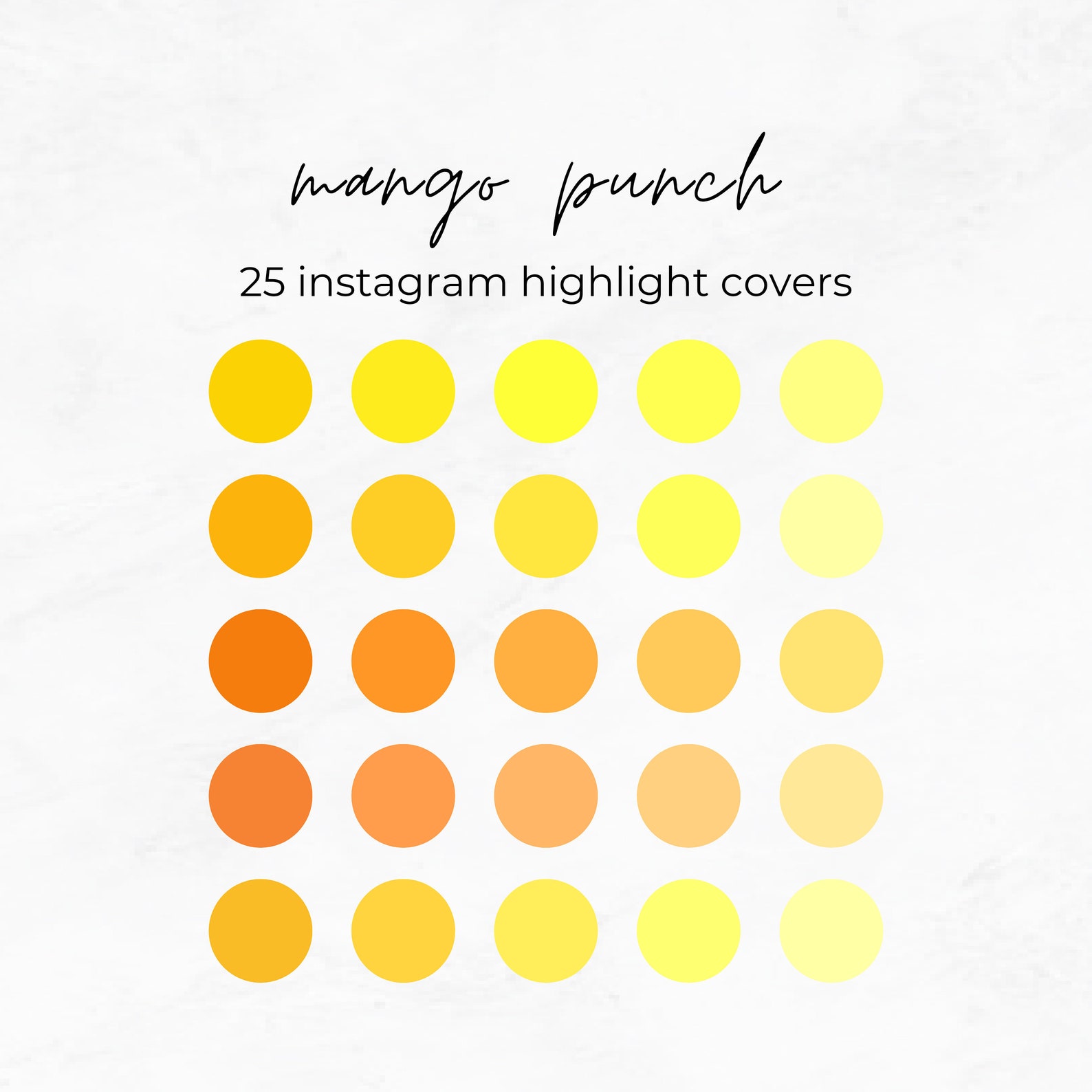 Mango Punch Instagram Highlight Covers 25 Yellow Orange Tones for Insta ...