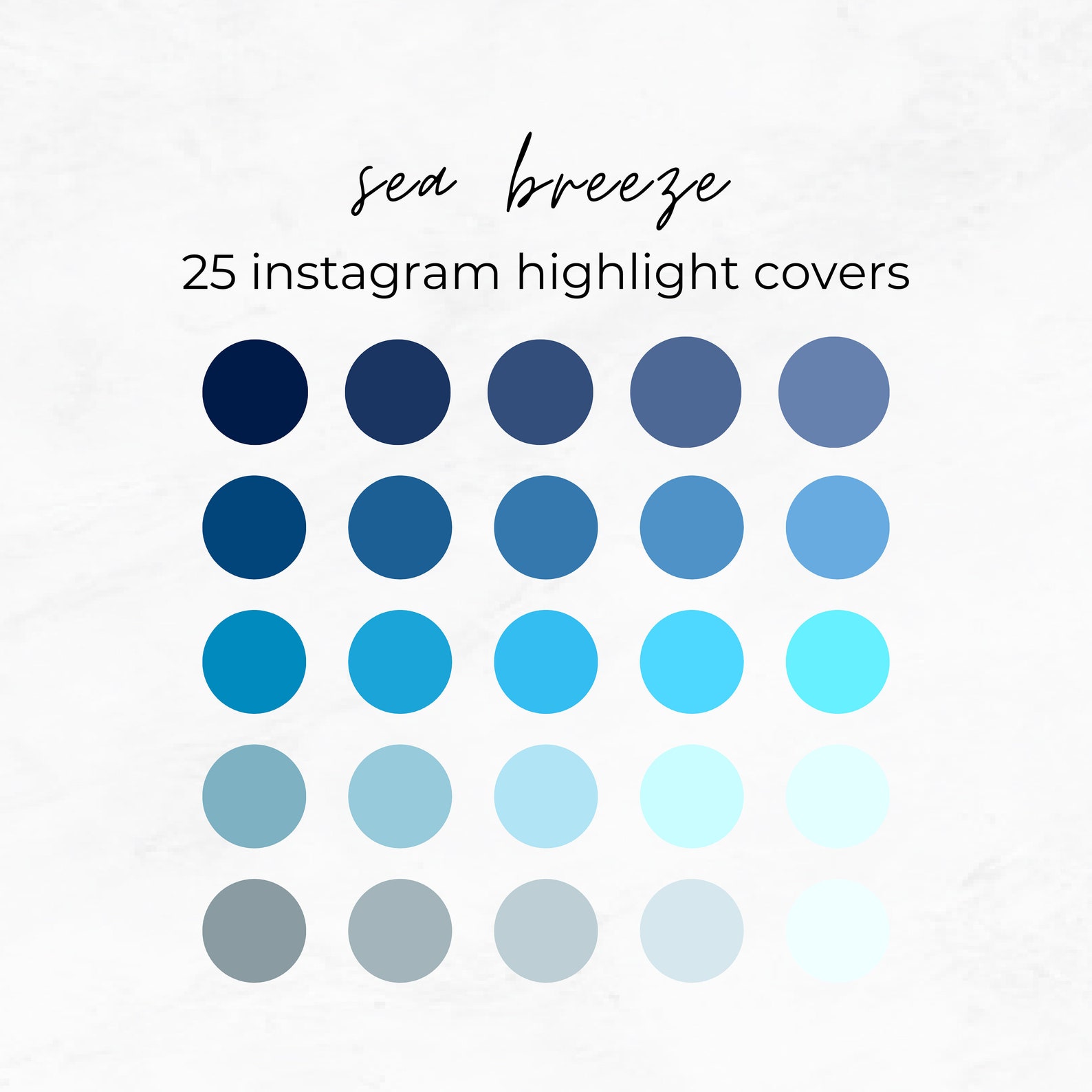 Sea Breeze Instagram Highlight Covers | 25 Blue Tones for Insta Stories ...