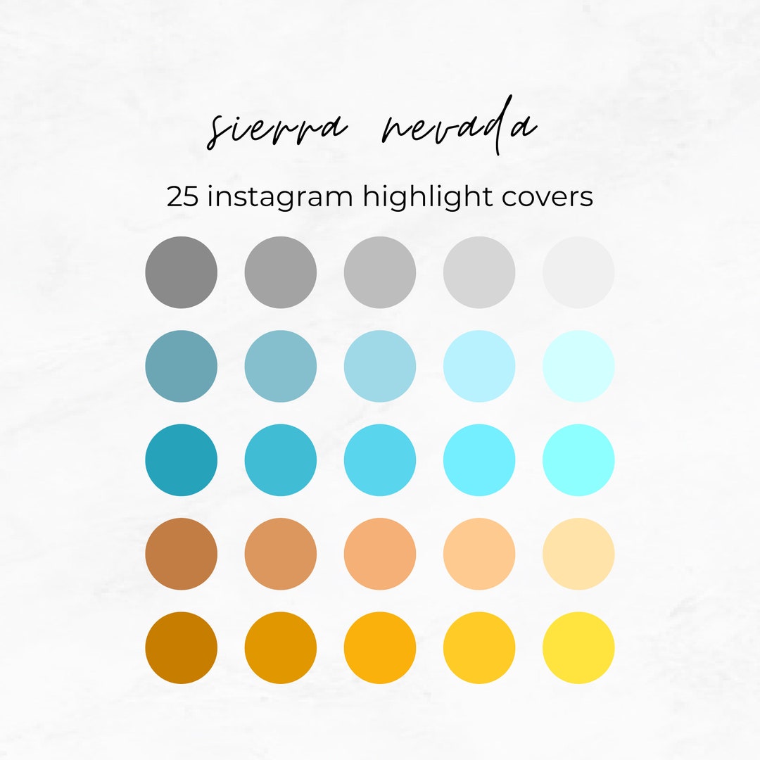 Sierra Nevada Instagram Highlight Covers 25 Beige Blue Tones for Insta ...