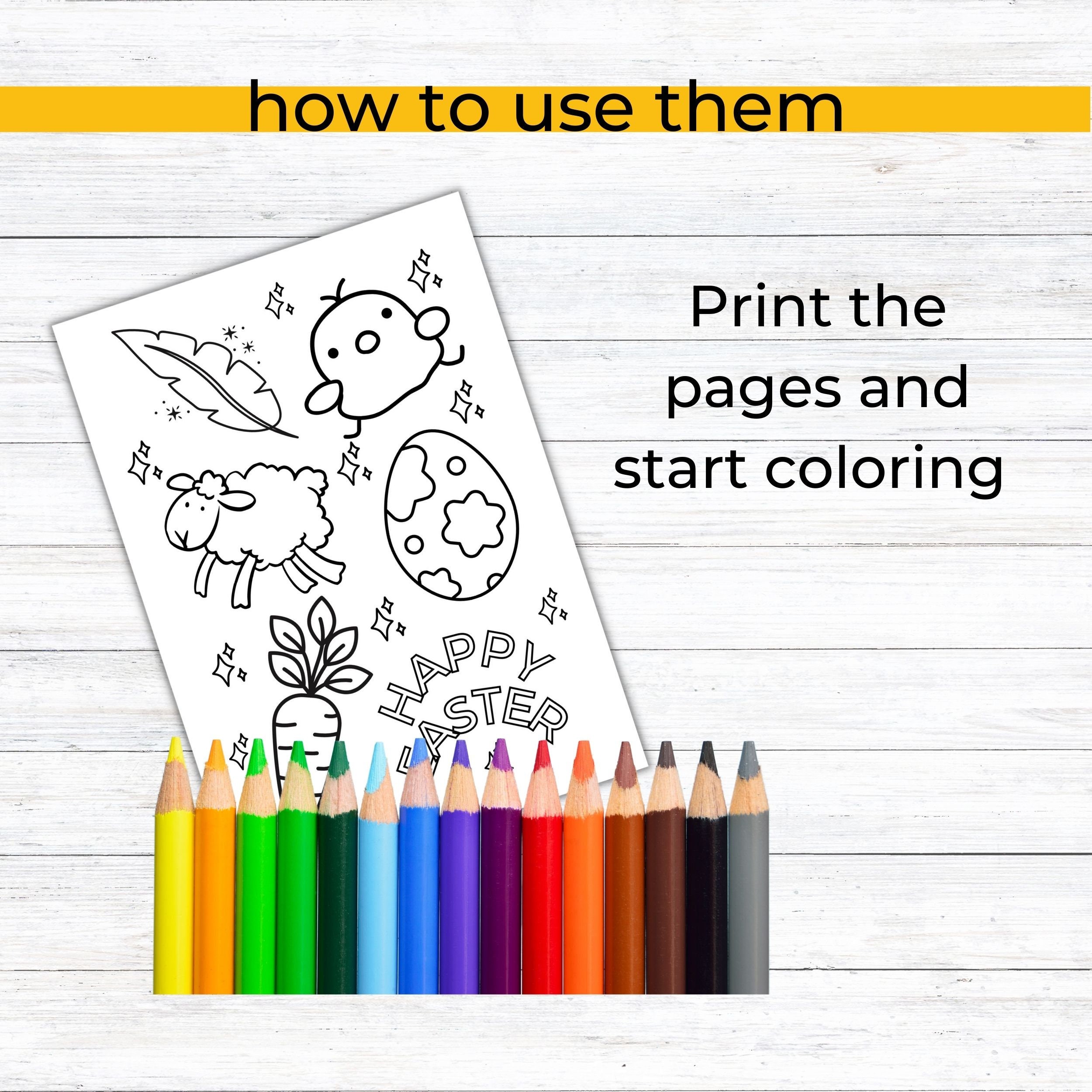 Printable Happy Easter Coloring Pages for Kids | 10 Sheets | Digital ...