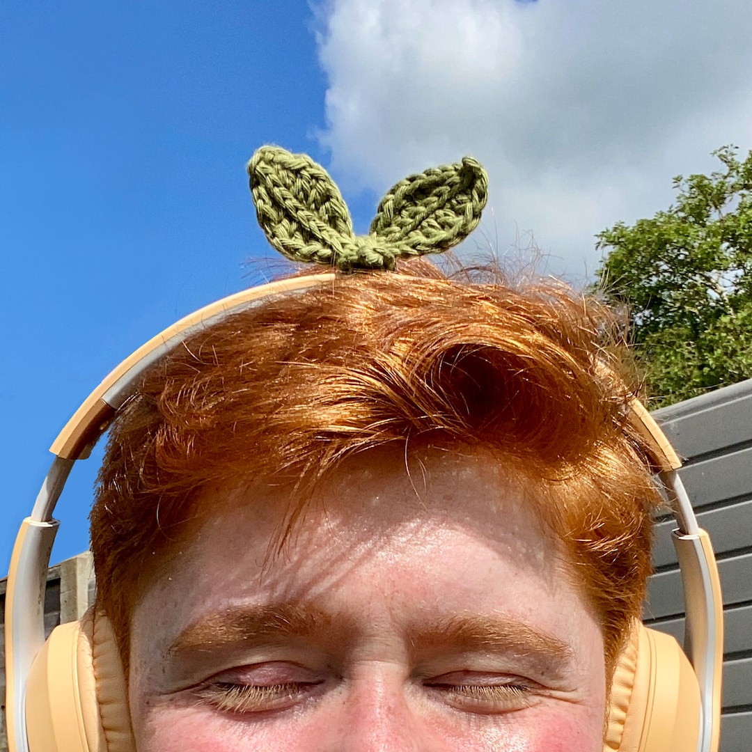 Headphone Sprout Leaf Crochet Handmade Gift Cottagecore - Etsy