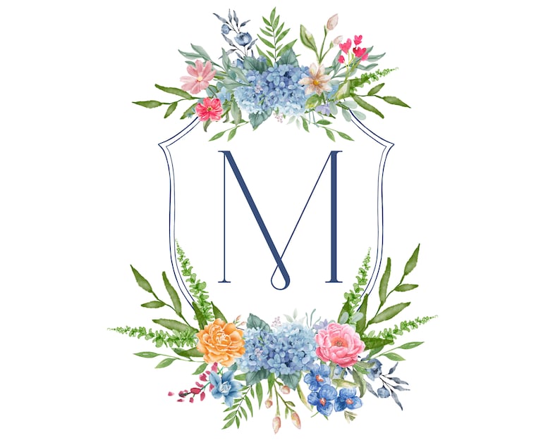 Colorful Wedding Crest Template - Etsy