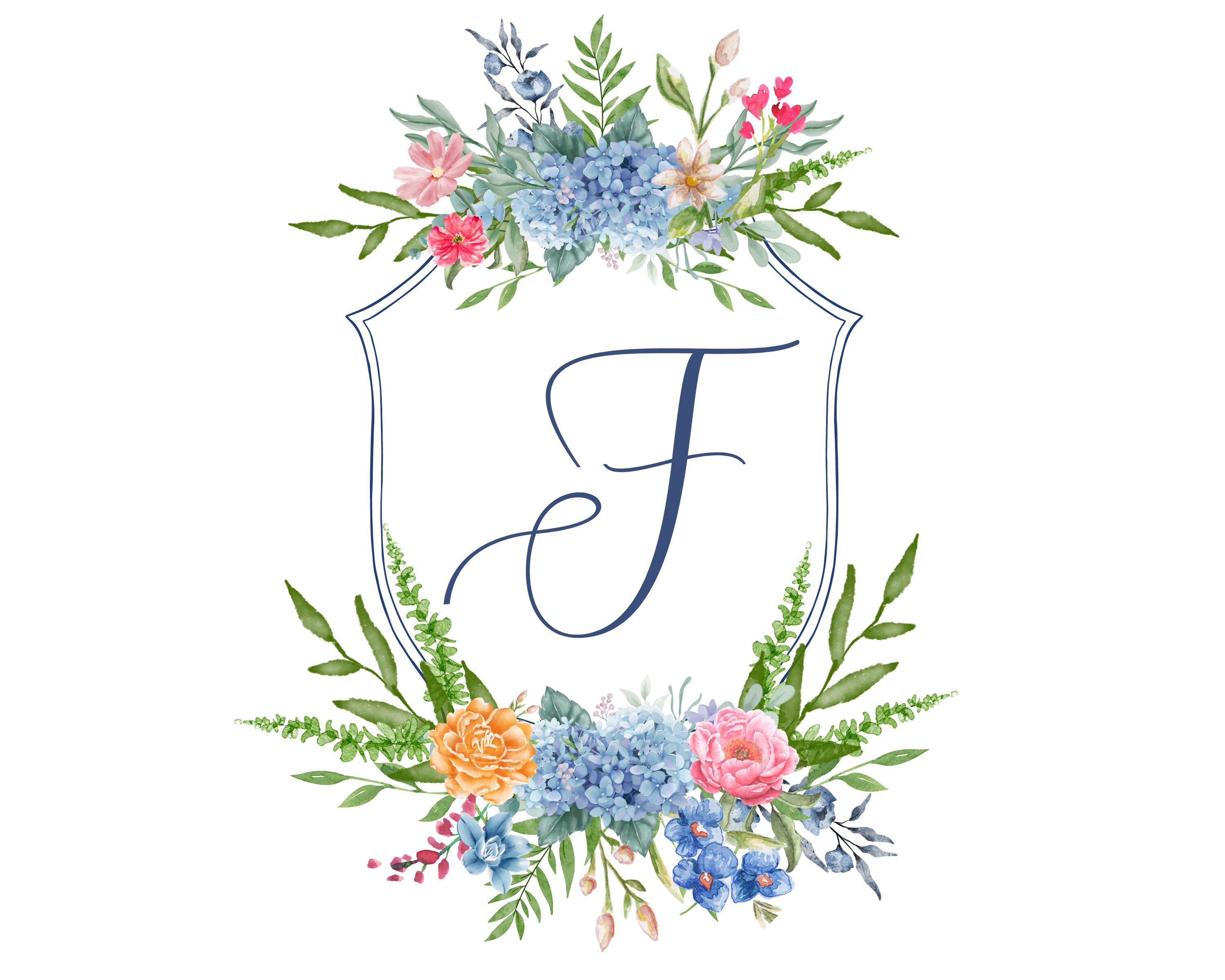 Colorful Wedding Crest Template - Etsy