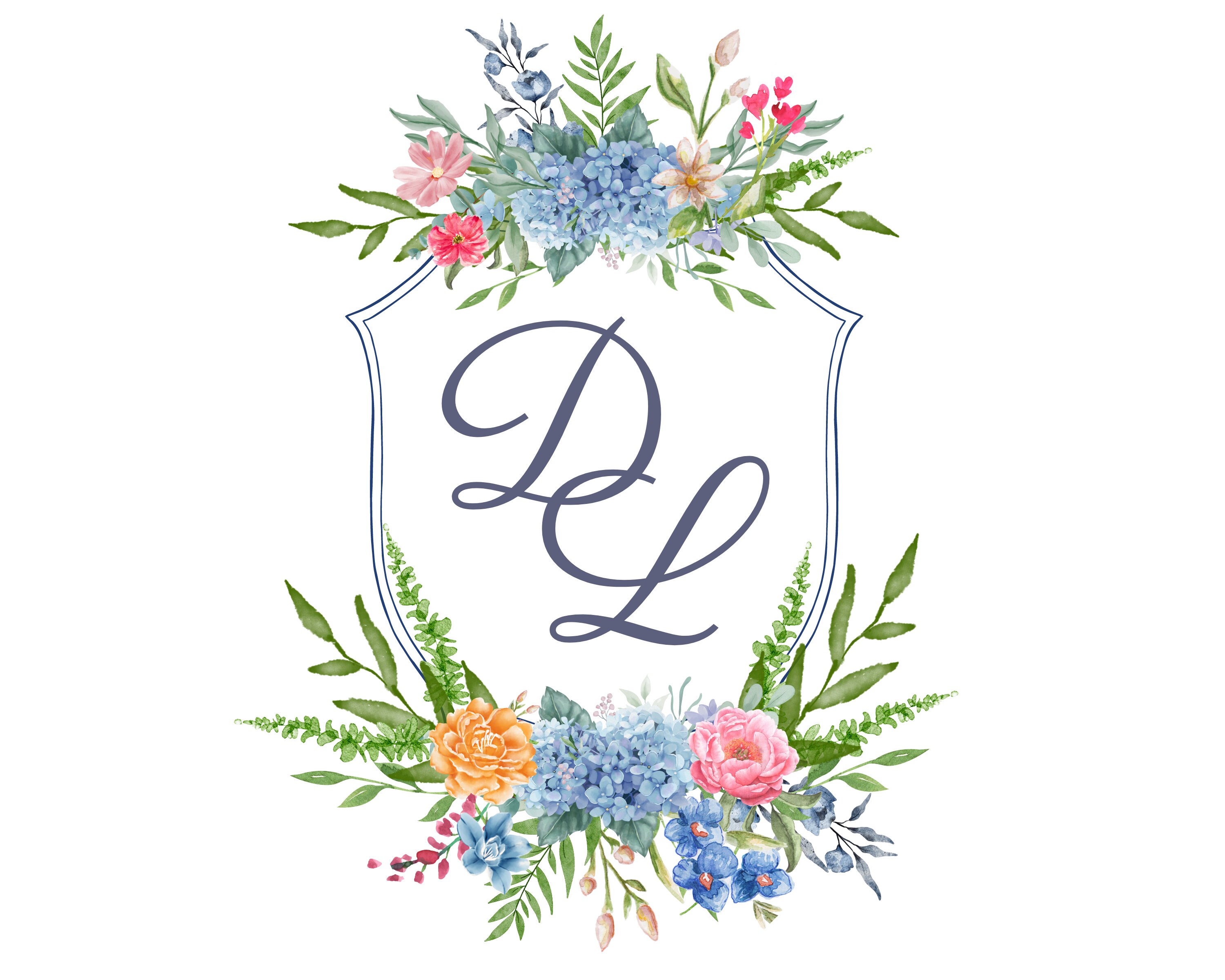 Colorful Wedding Crest Template - Etsy