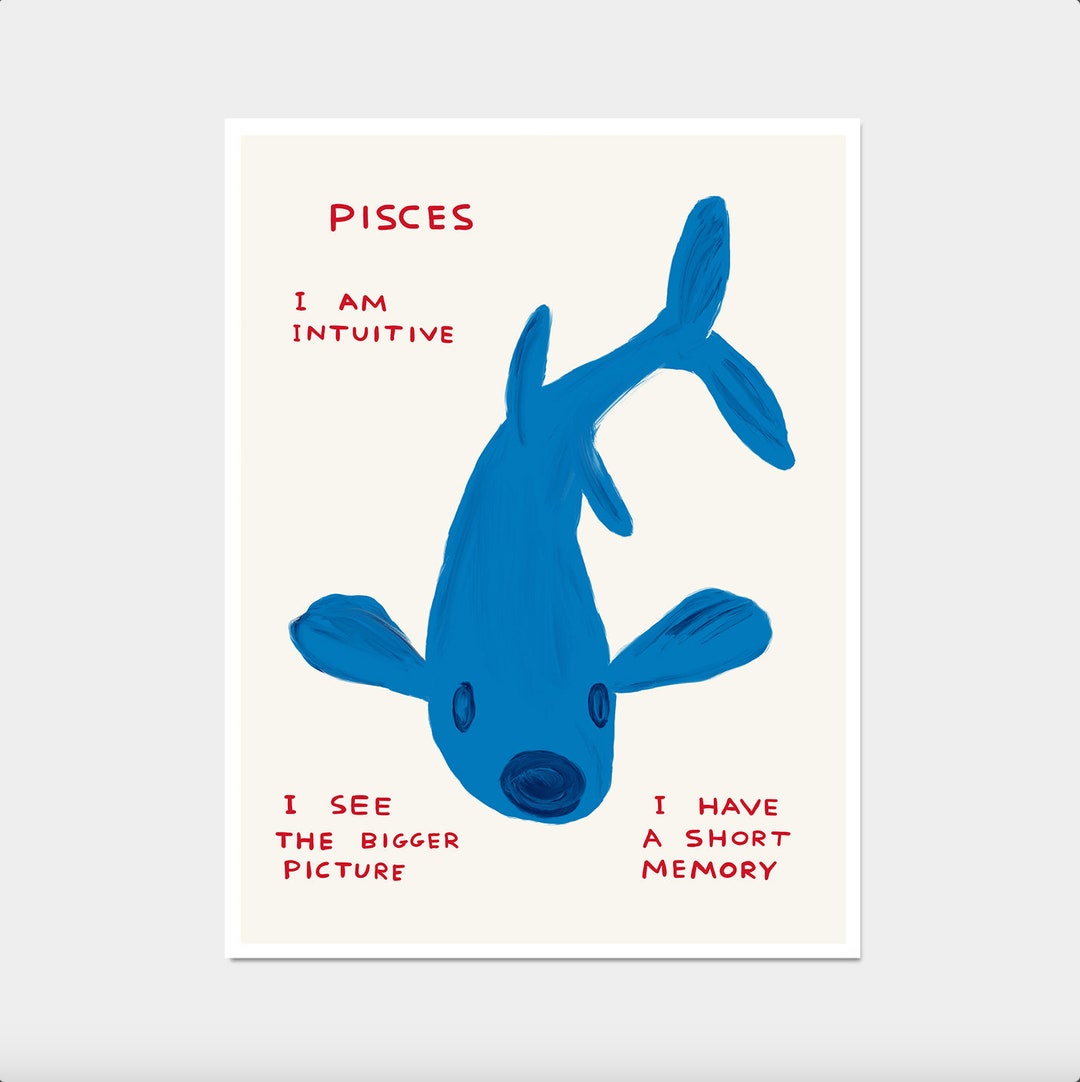 David Shrigley Print. Pisces Print. Signs of the Zodiac. Contemporary ...