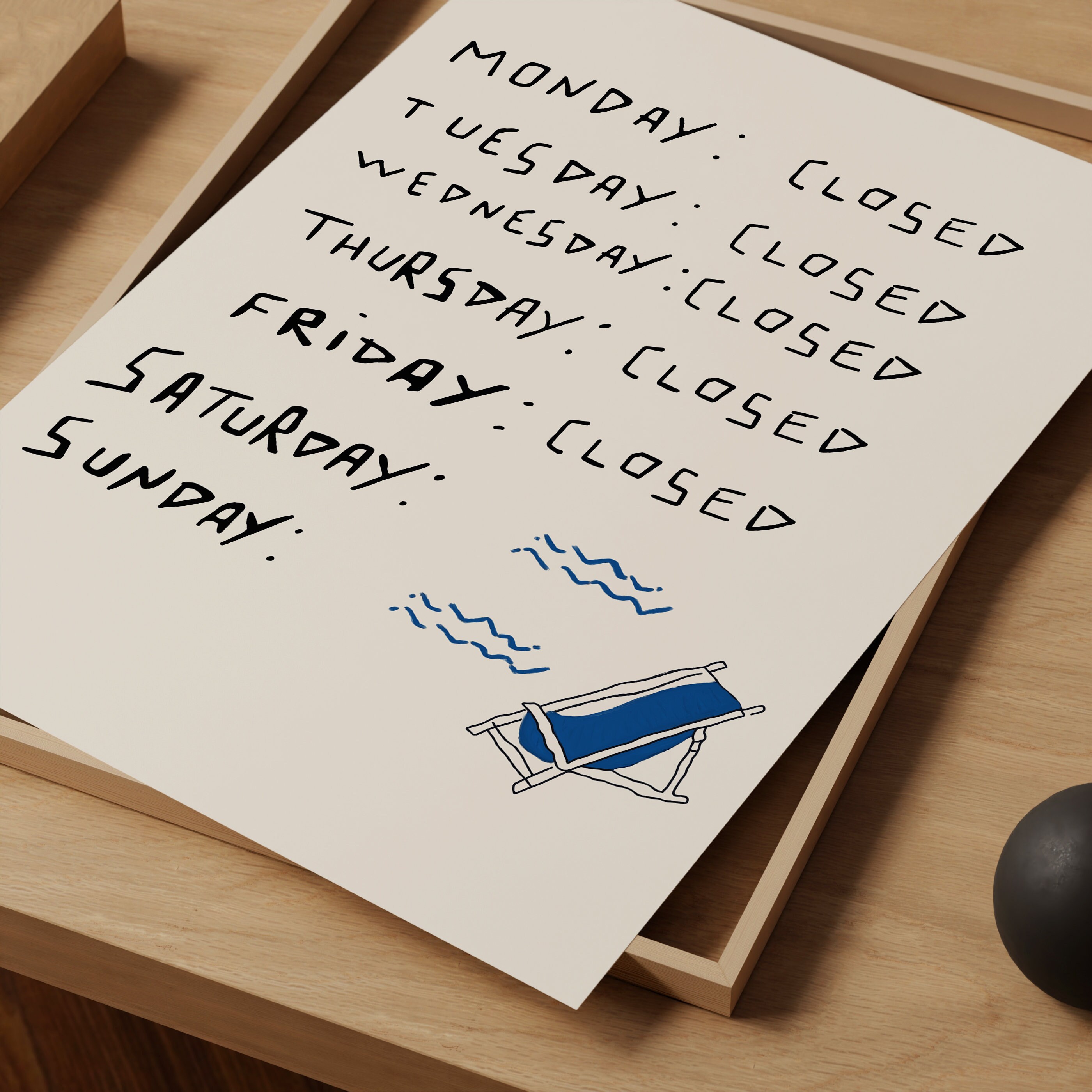 Opening Hours Poster. Beach Day Poster. Art Print. Contemporary Print ...