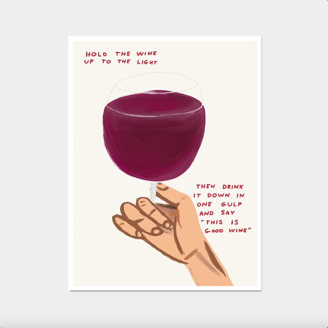 David Shrigley Print. Wine Poster. Kitchen Wall Decor. Contemporary ...