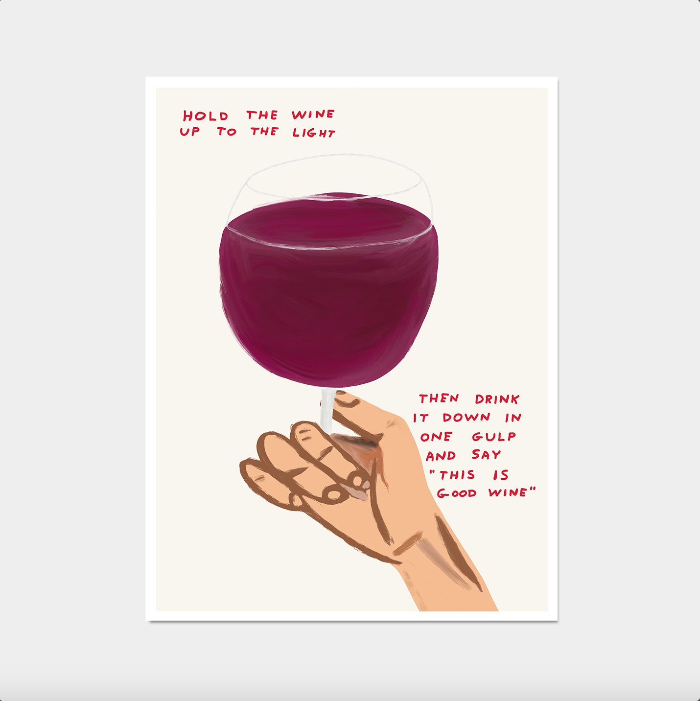 David Shrigley Print. Wine Poster. Kitchen Wall Decor. Contemporary ...