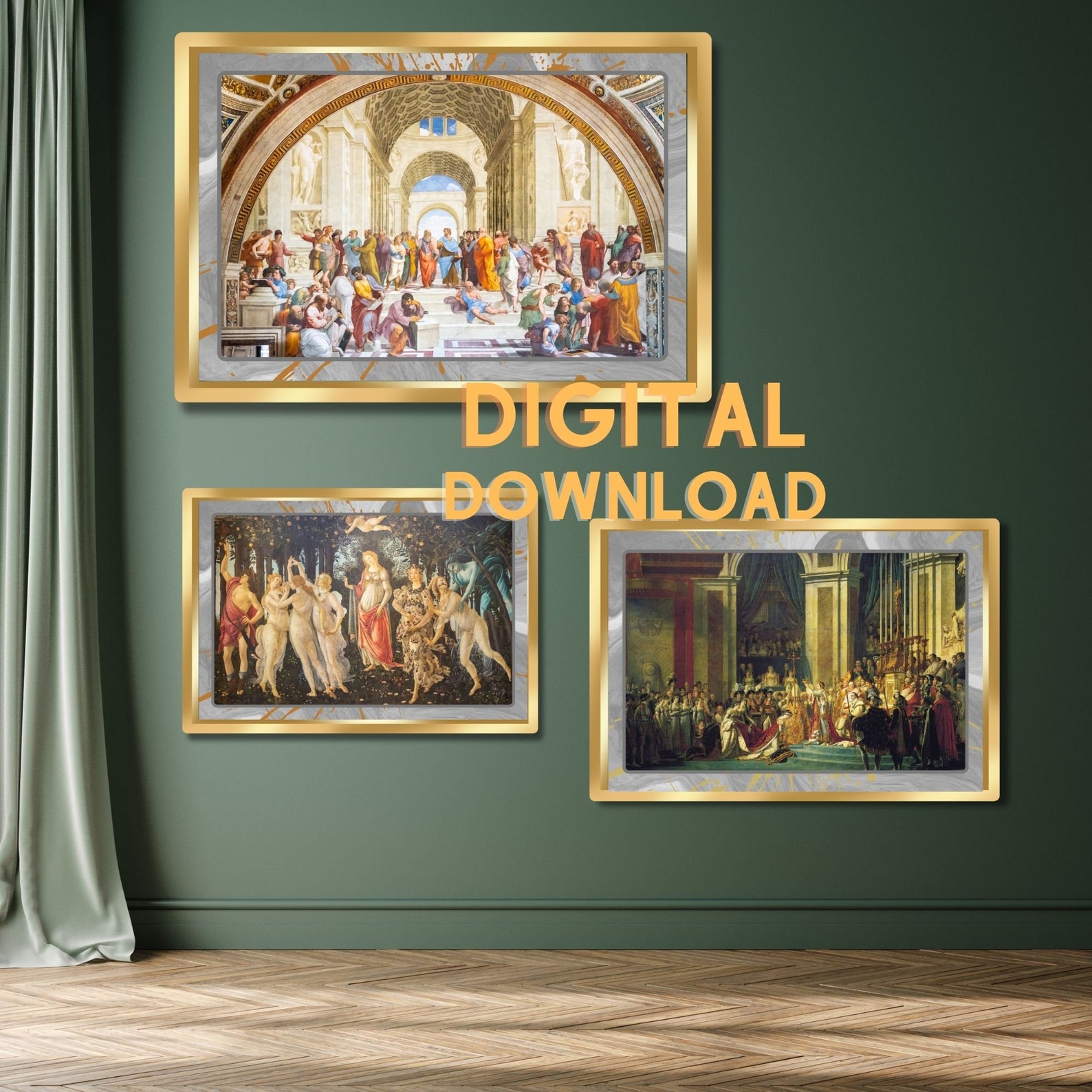 Set of 3 the School of Athens by Raphael, Famous Renaissance Art Print ...