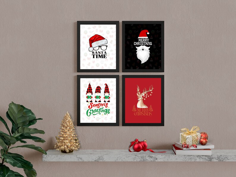 Christmas Wall Art, 12 Printables Poster, Christmas Decor, Holiday ...