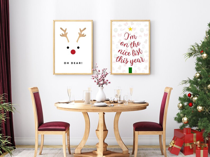 Christmas Wall Art, 12 Printables Poster, Christmas Decor, Holiday ...
