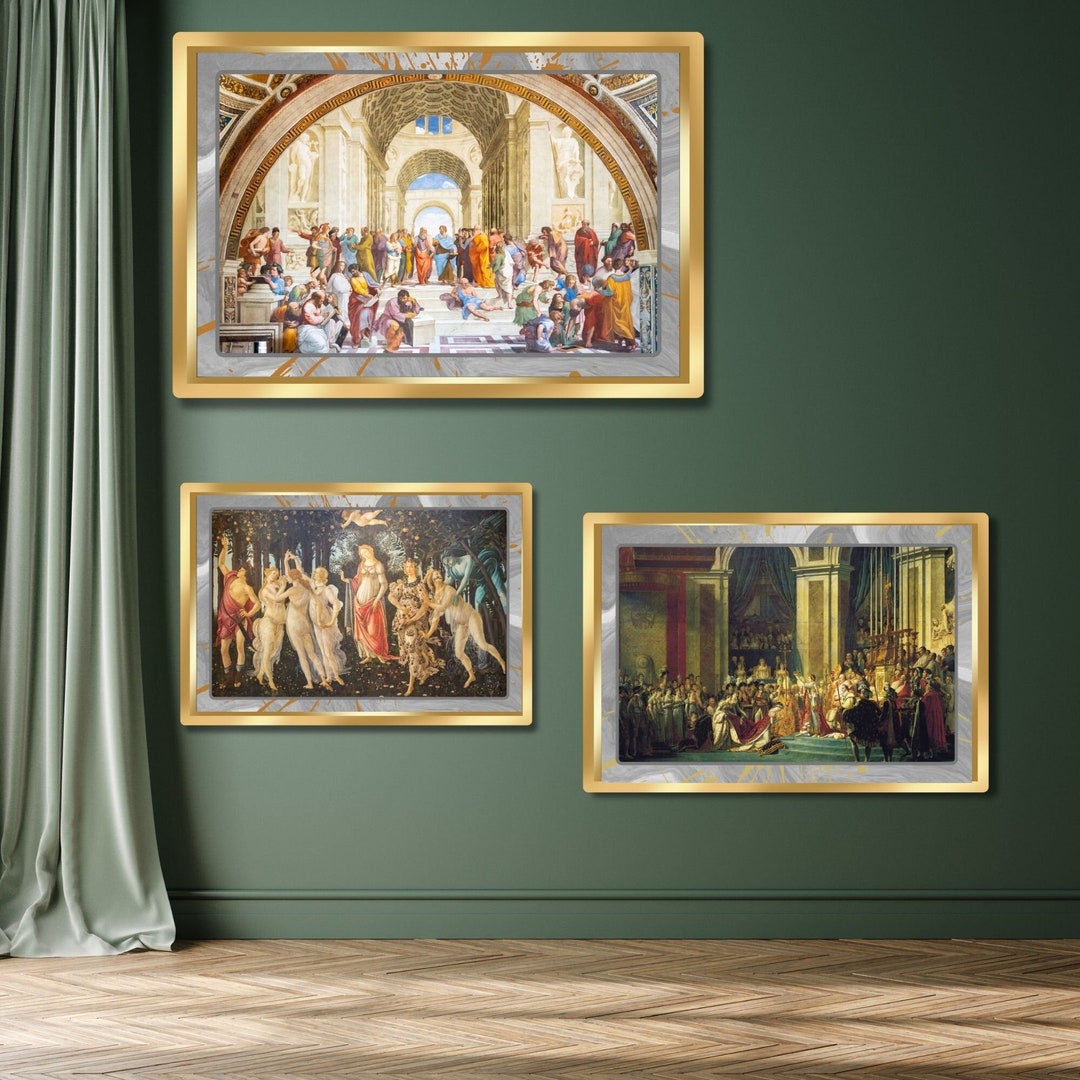 Set of 3 the School of Athens by Raphael, Famous Renaissance Art Print ...