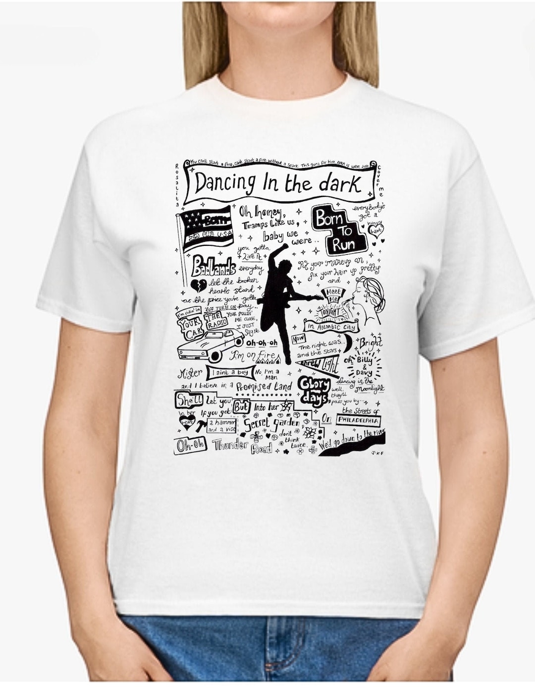 Bruce Springsteen Lyrics Tee Bruce Springsteen Artwork Tee Bruce ...