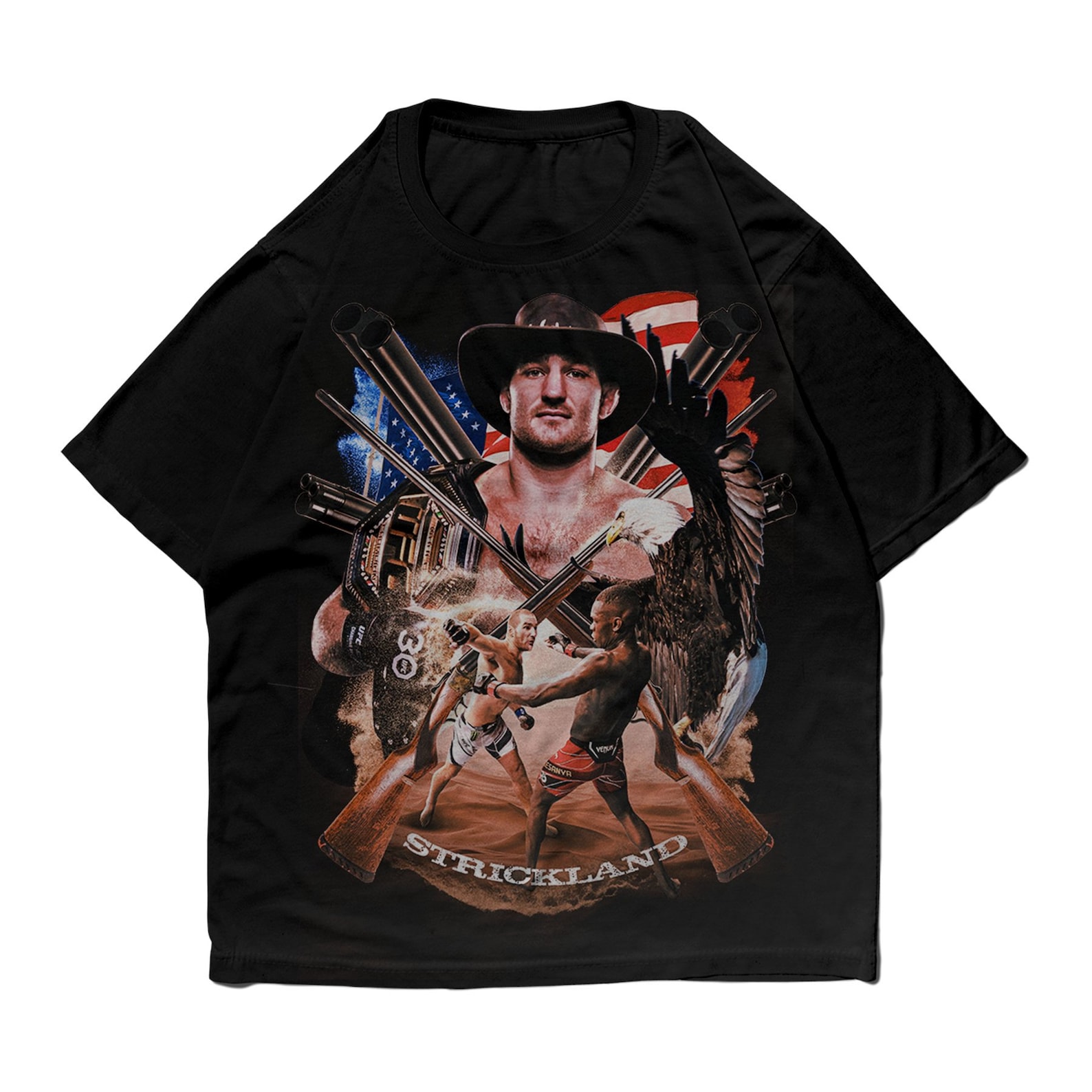 Sean 'captain America' Strickland Vintage Style UFC Fighter T-shirt ...