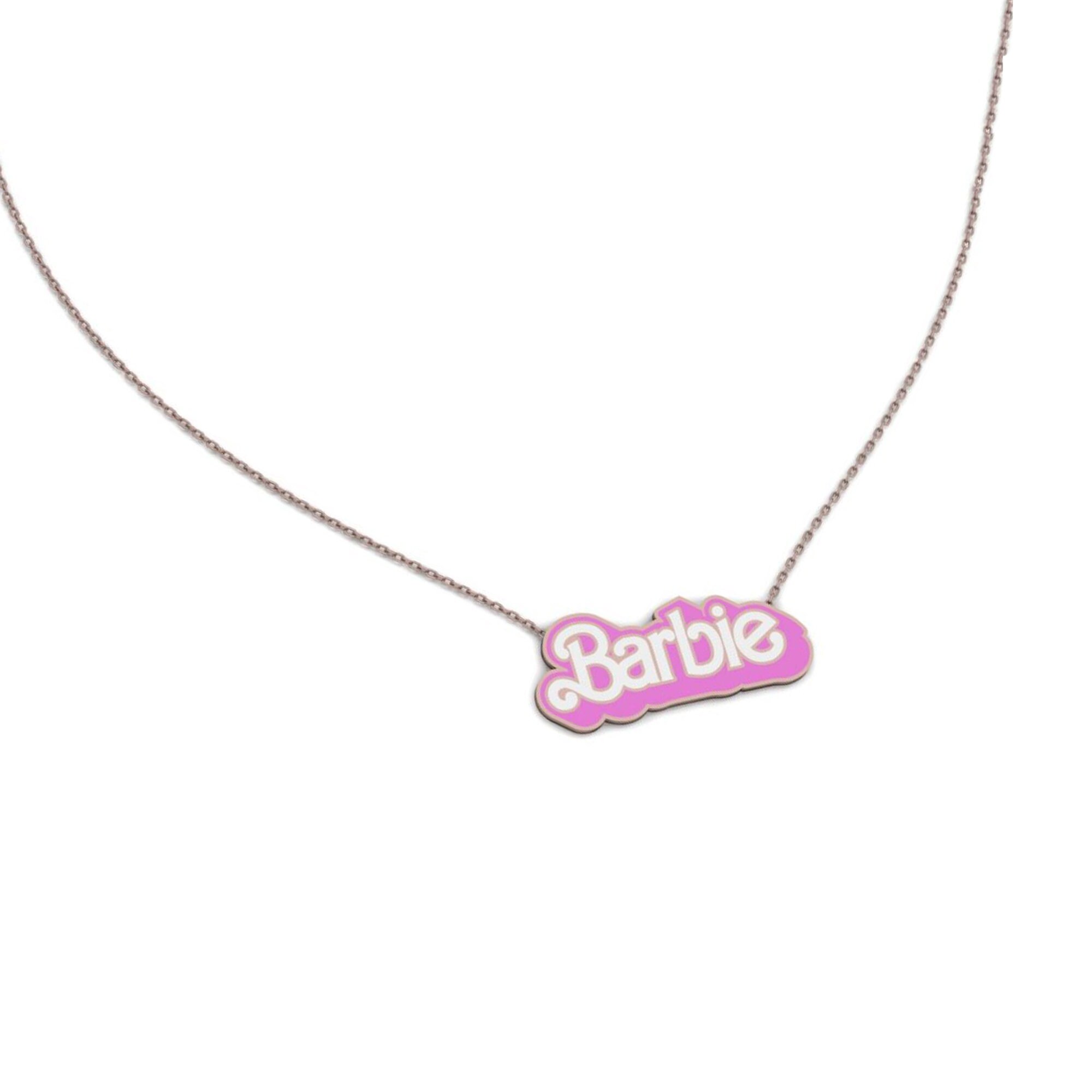Barbie 925 Silver Necklace Barbie Font Necklace Barbie - Etsy