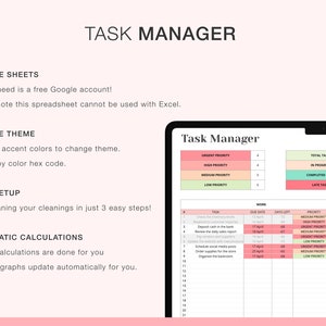 Google Sheets Task Tracker: ADHD Planner, Student To-do List (digital ...
