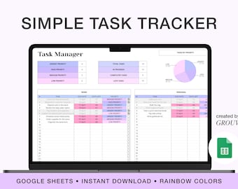 Task Tracker Digital to Do List Task Planner Google Sheets Template ...