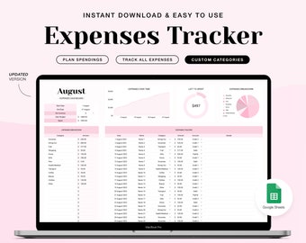 Expense Tracker Google Spreadsheet, Expenses Tracker Sheet, Spending ...