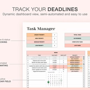 Task Tracker Google Spreadsheet, Project Tracker, Digital Task List ...