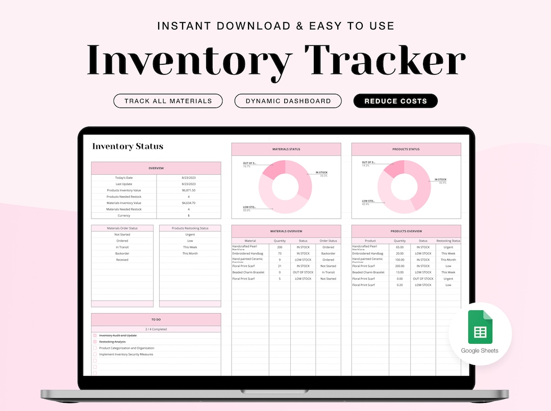 Inventory Tracker Google Sheet: Small Business Spreadsheet (digital ...