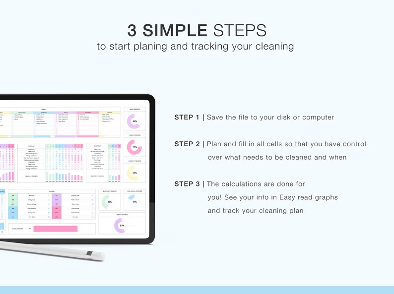 Chore Chart and Cleaning Planner: Weekly and Yearly Cleaning - Etsy