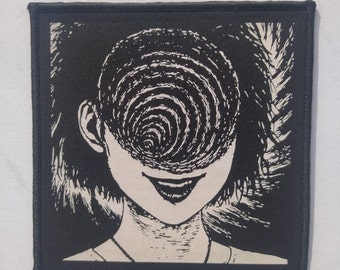 Horror Manga Inspired Patch / Spiral Face Anime Girl - Etsy