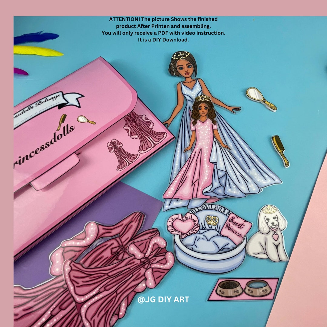 Printable Princess Doll Paper Doll Book, Digital Download, DIY ...