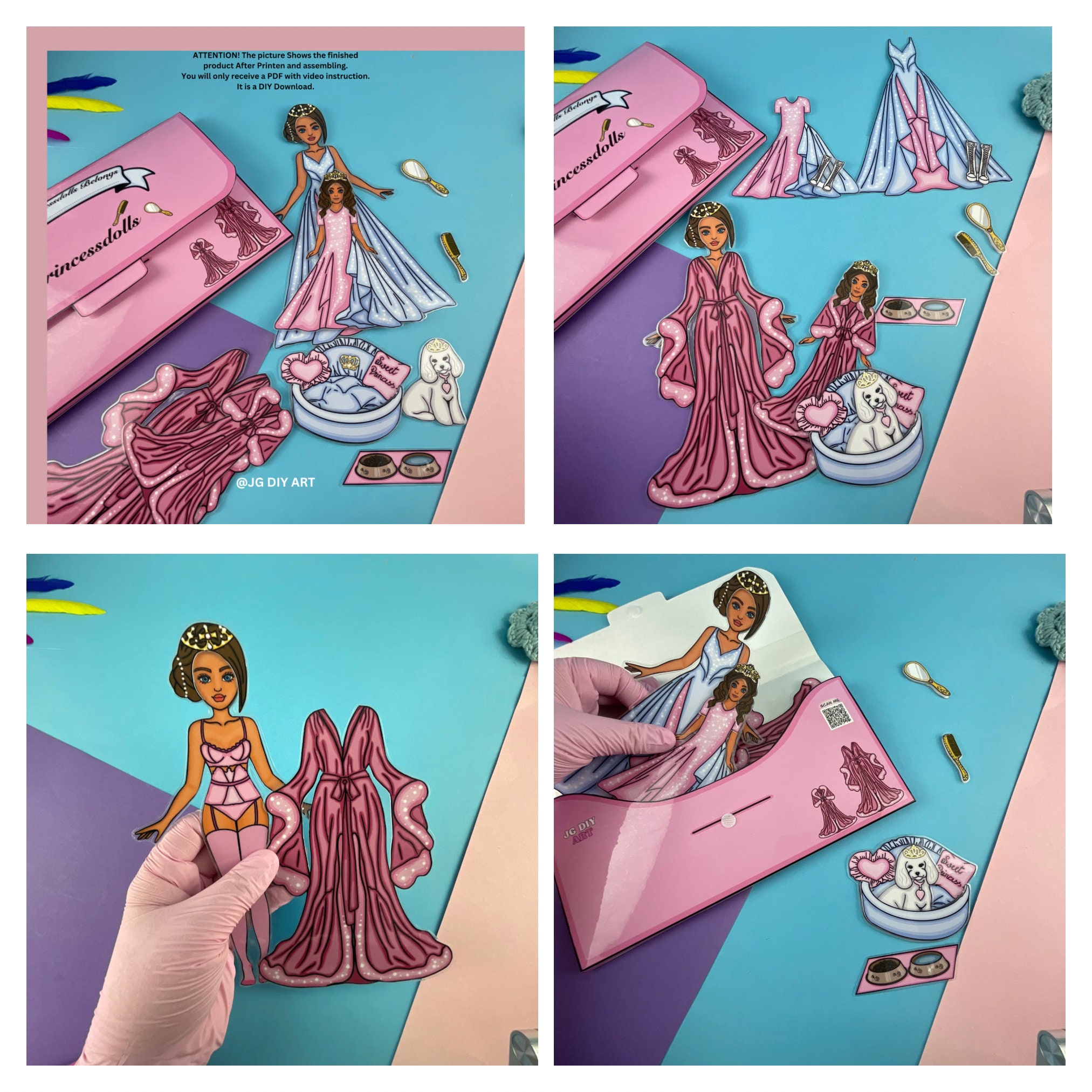 Printable Princess Doll Paper Doll Book, Digital Download, DIY ...
