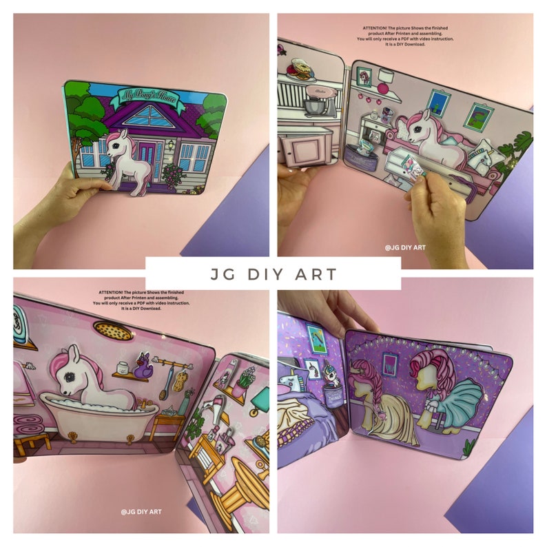 Printable Ponydollhouse for Paper Doll Pony, Digital Download, 3 ...