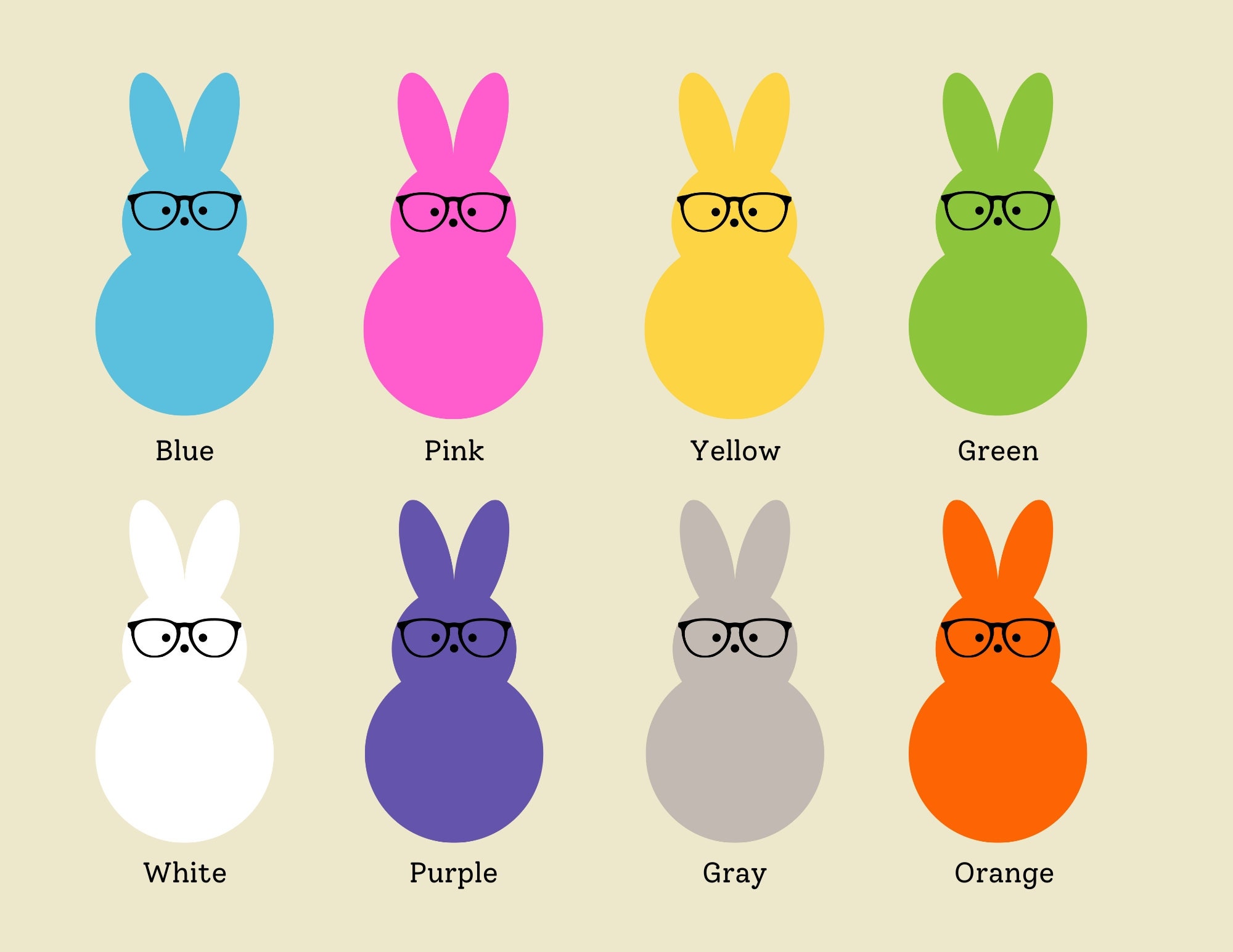 Personalized Peeps Family Art Print, Personalized Easter Art Print ...