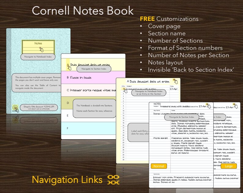Cornell Notes Notebook Template - Etsy