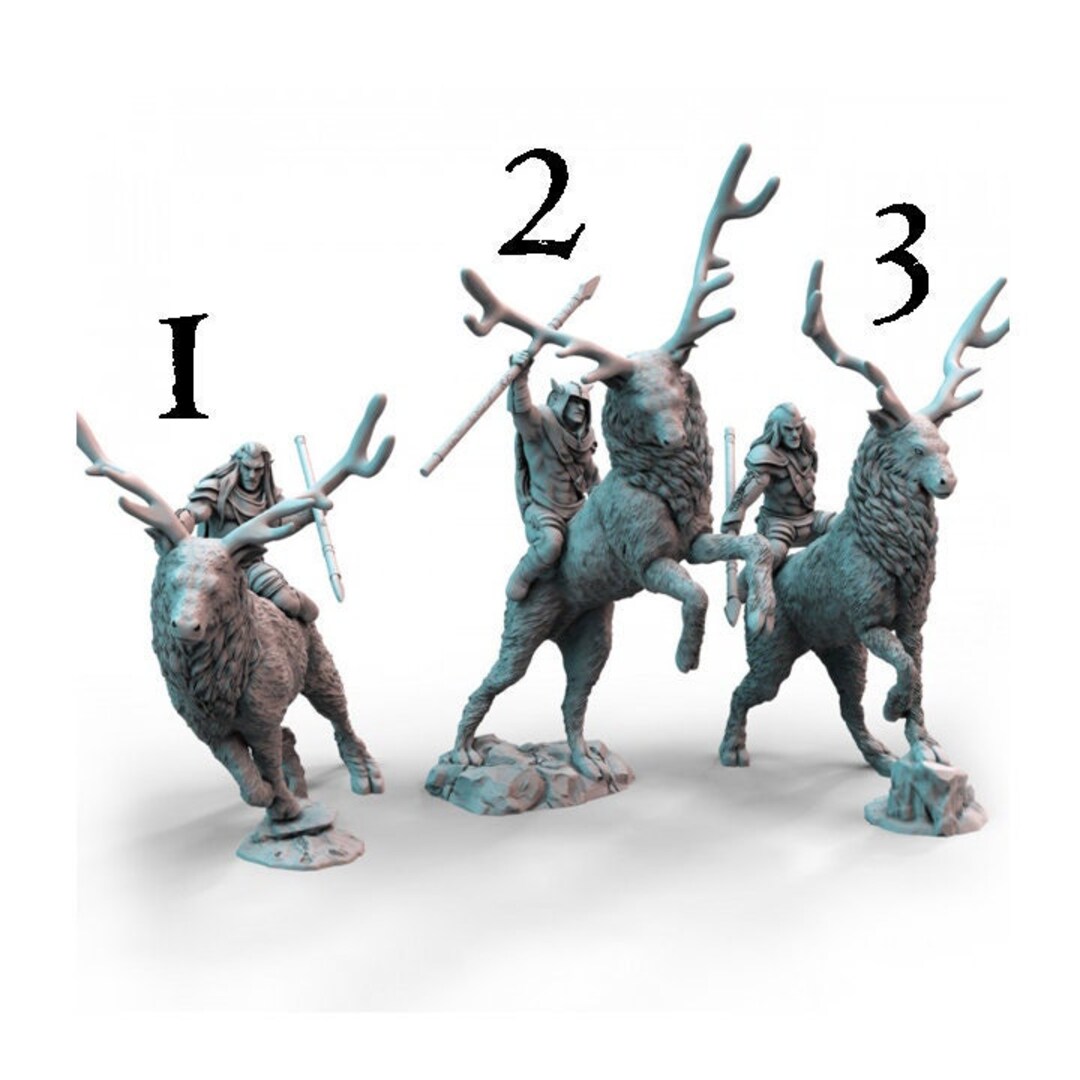 Elven Stag Rider Miniatures - Etsy