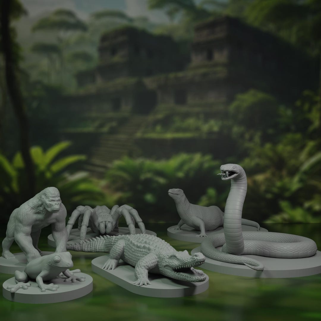 Druid of the Jungle Wild Shapes: Exotic Beasts Miniature Pack for Dnd ...