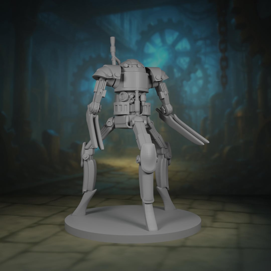 Tri-leg Robot Miniature | Steampunk Guardian Mini | Clockwork ...