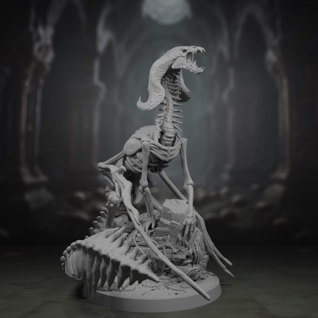 Dracolich Miniature: Skeletal Dragon Mini for Dnd, Pathfinder and Other ...