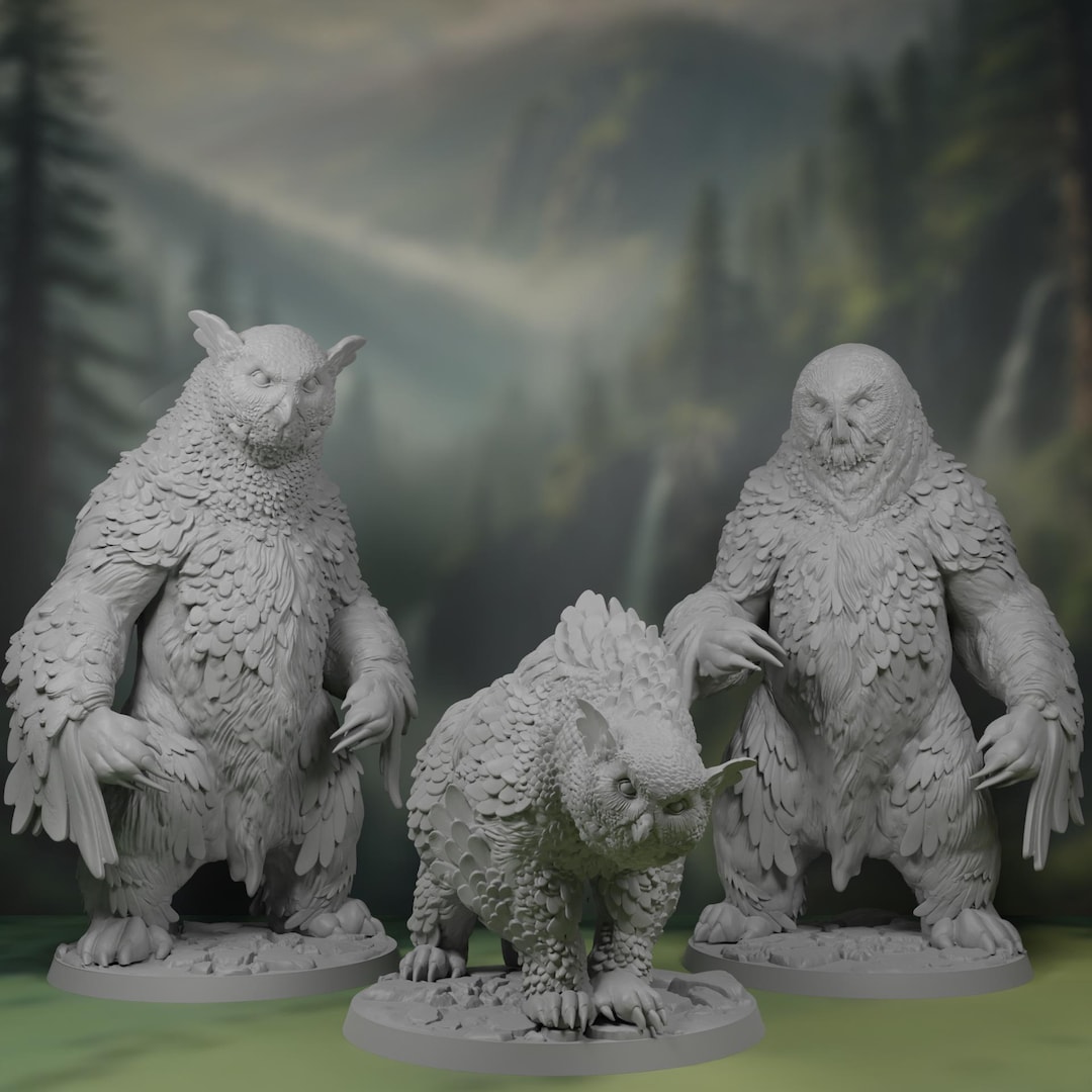 Owlbear Miniature Pack: Owlbeasts for Dnd and Other Rpgs - Etsy
