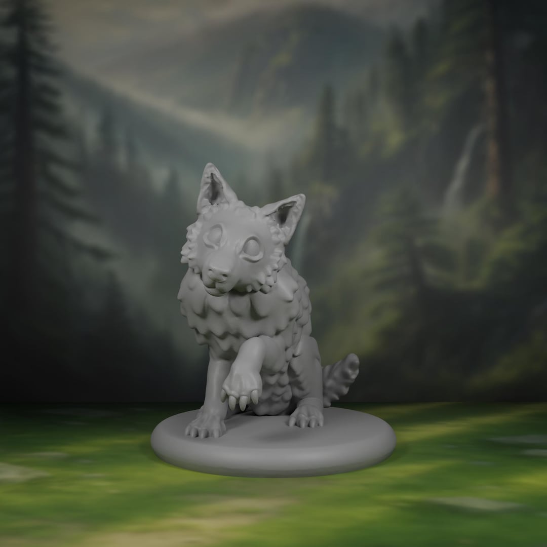 Baby Dire Wolf Miniature | Wolf Puppy Figure | Cute Familiar Model ...