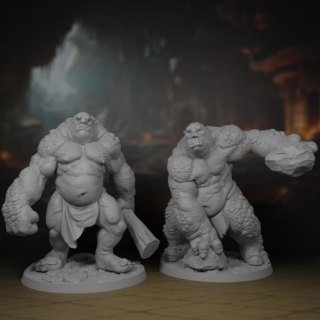 Trolls Miniature Pack: Stone Troll Mini, Mountain Troll Figure for Dnd ...