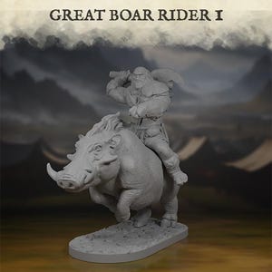 Orc Boar Rider Miniature Set: Hog Mount Cavalry for Wargaming, Dnd and ...