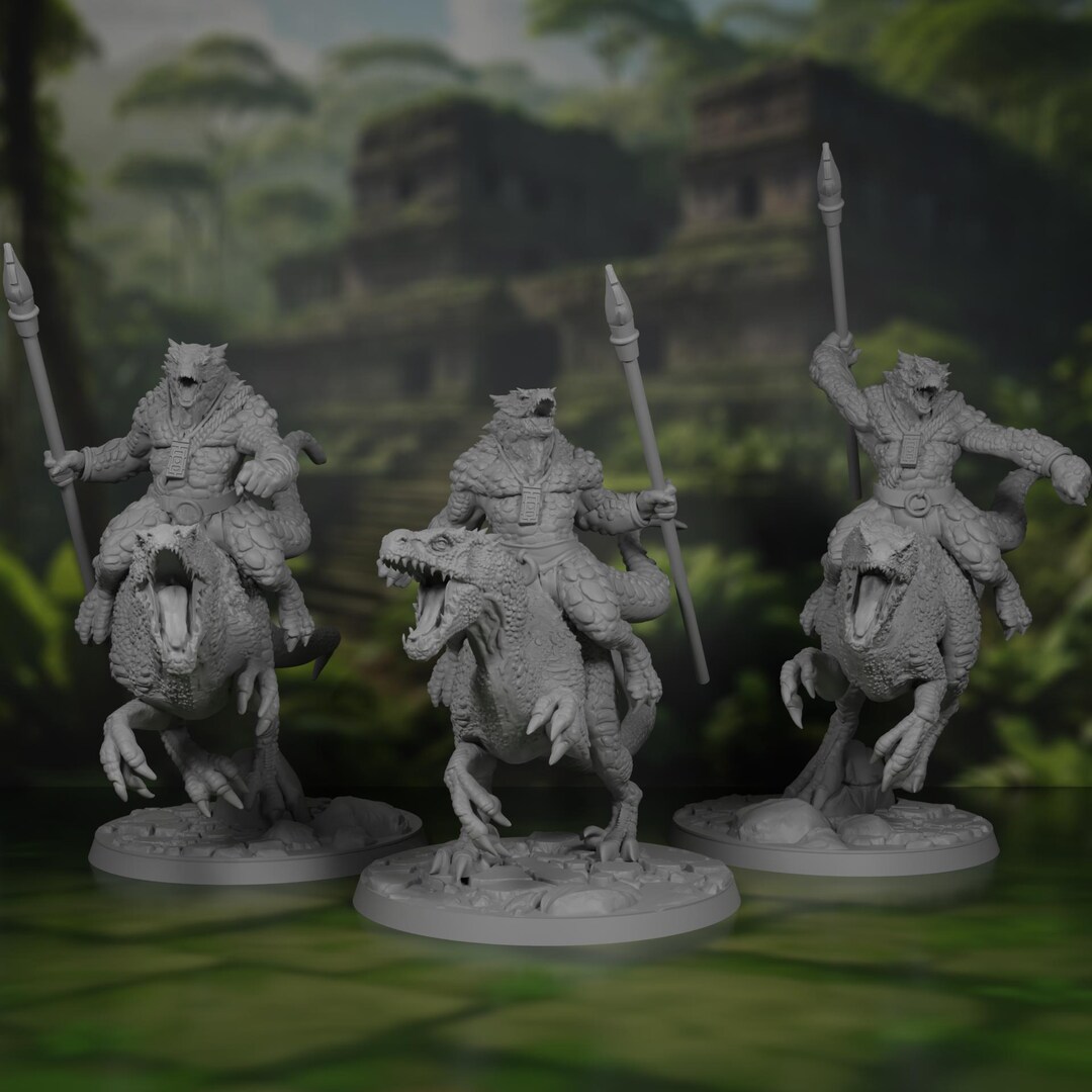 Raptor Rider Miniatures | Deinonychus Minis Set | Dinosaur Bundle ...