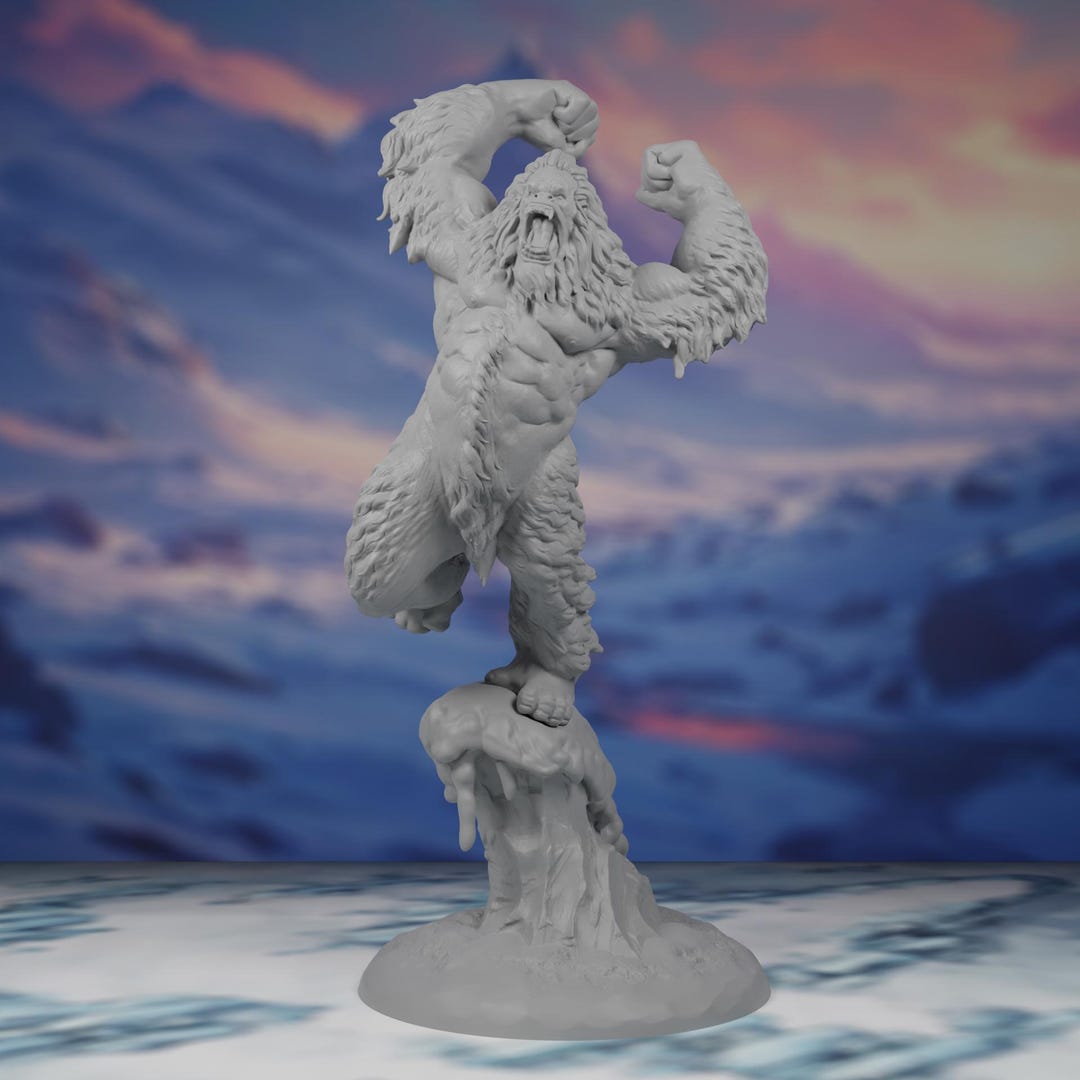 Yeti Miniature / Bigfoot Snowmonster Mini for Ttrpgs for Dnd and Other ...