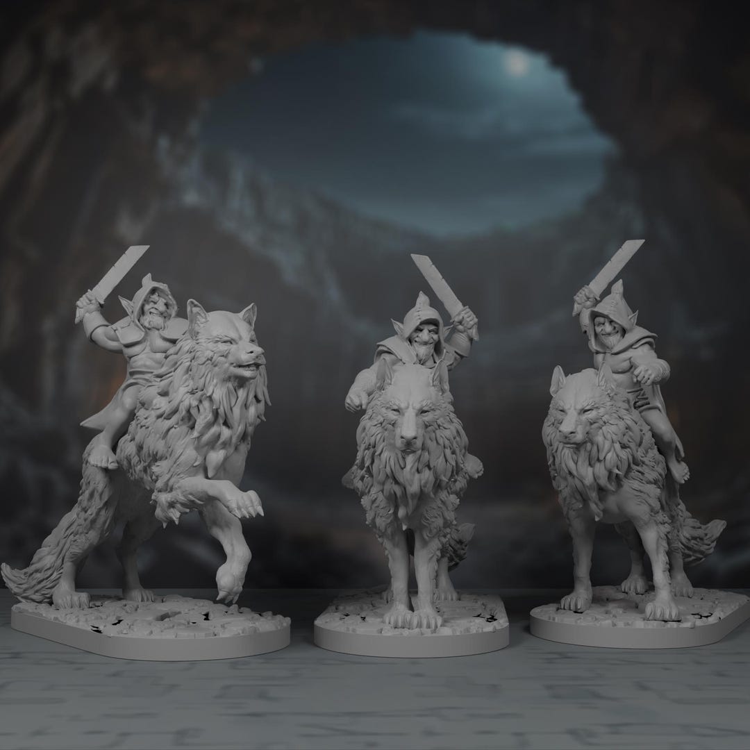 Goblin Wolf Riders | Worg Rider Warband | Goblin Cavalry | Miniature ...