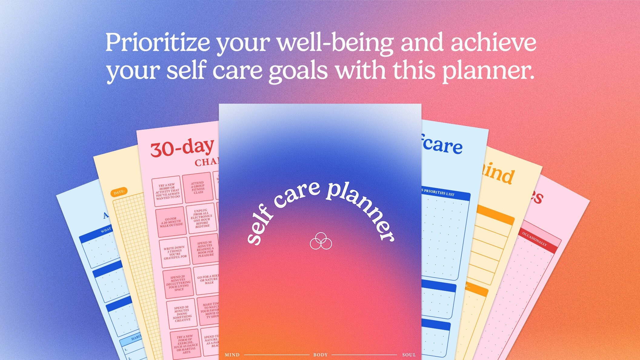 Planificador de autocuidado imprimible / Lista de verificación de ...